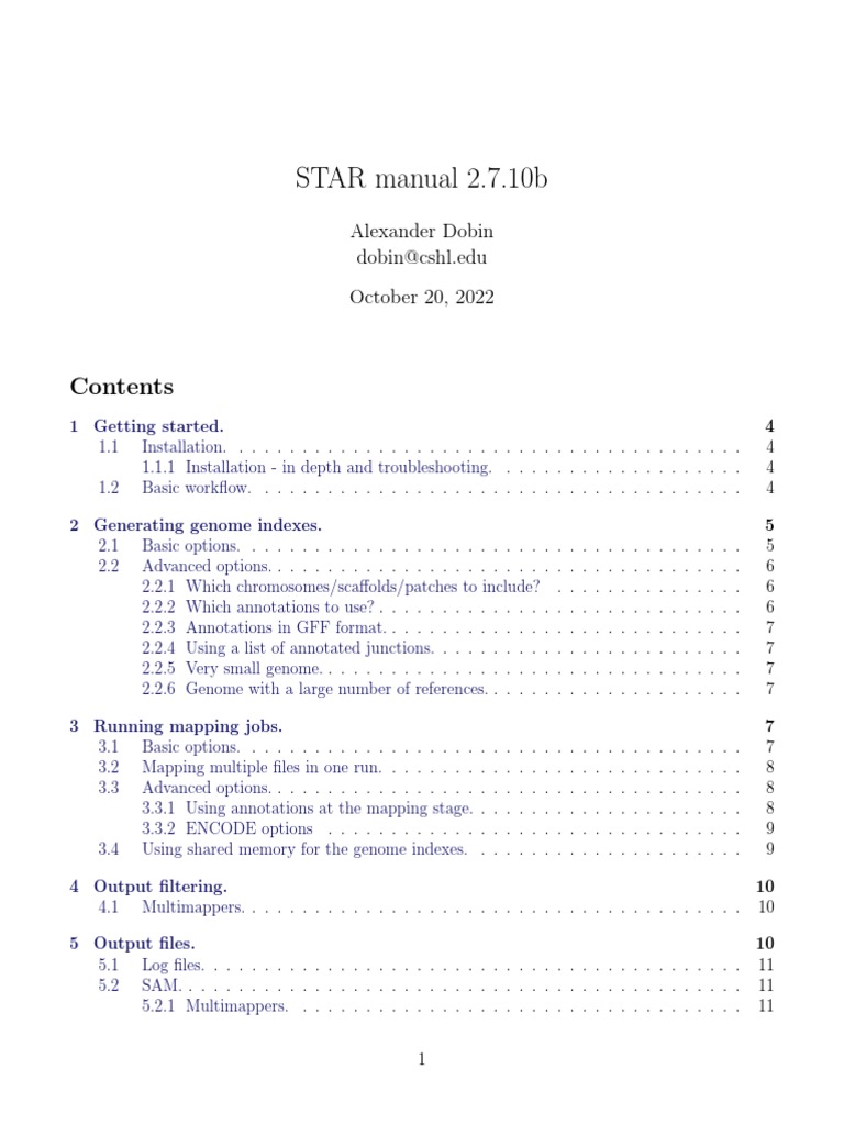 A Comprehensive Guide to the STAR RNA-Seq Alignment Software: Version 2.7.10b | PDF | Computing ...