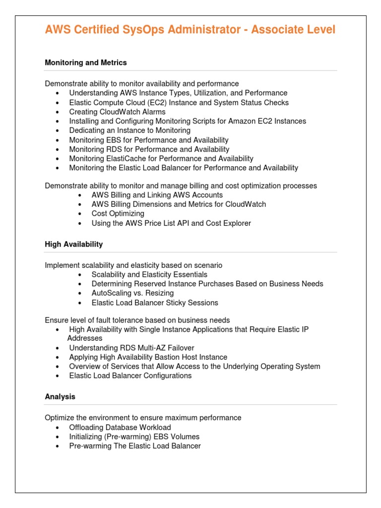 SysOps Content | PDF | Amazon Web Services | Load Balancing (Computing)