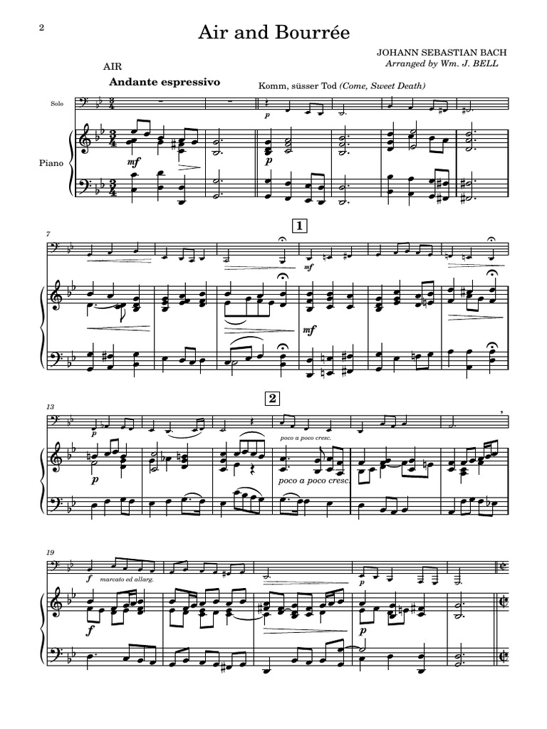 Air and Bourree Johann Sebastian Bach | PDF | Elements Of Music | Baroque Music