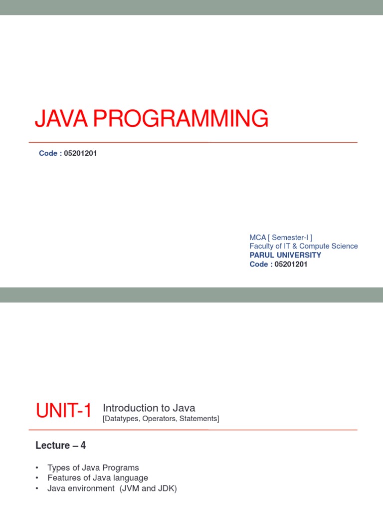 Lect4 Java | PDF | Java (Programming Language) | Java Virtual Machine Lect4 Java | PDF | Java (Programming Language) | Java Virtual Machine