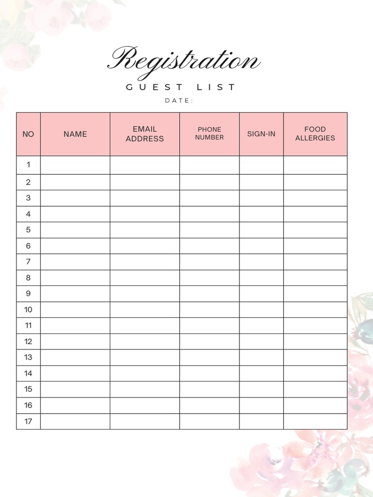 Event Registration Template | PDF