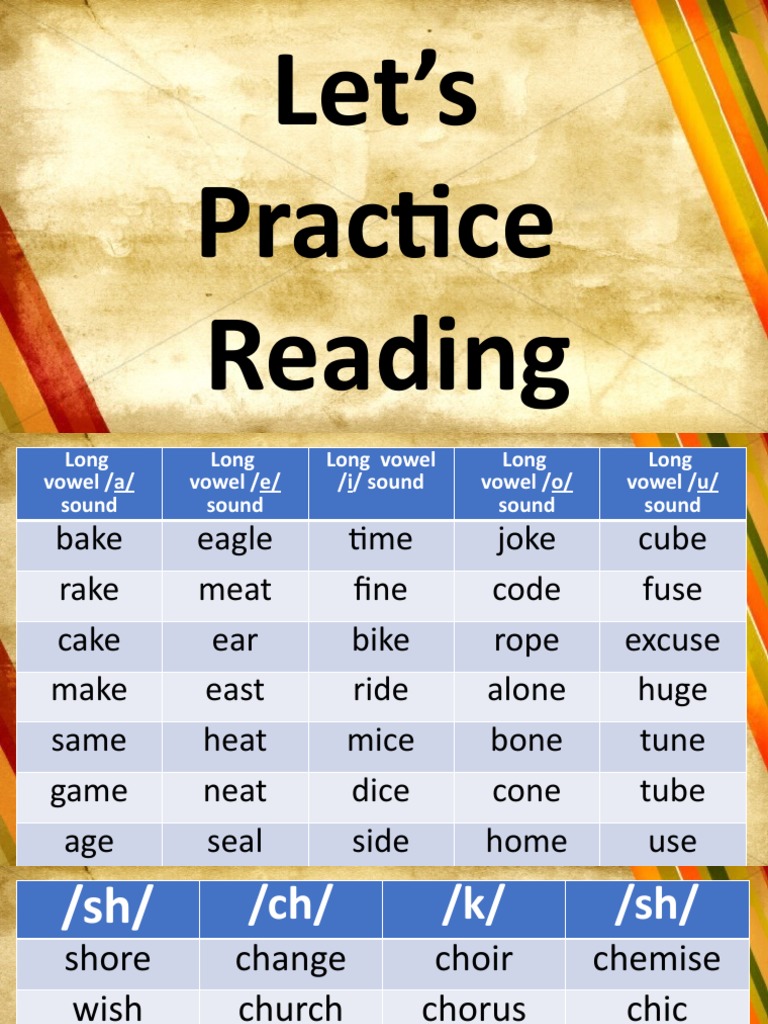 Reading Practice with Long Vowels and Consonant Sounds | PDF
