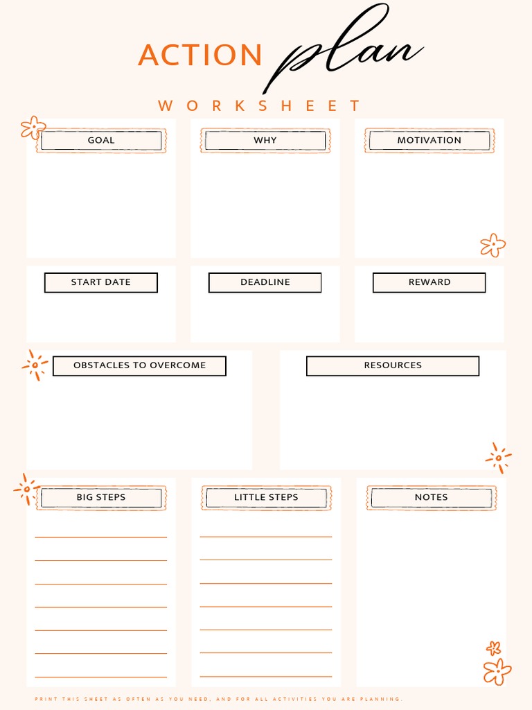 Action Plan Sheet and Goal-Setting Worksheet | PDF