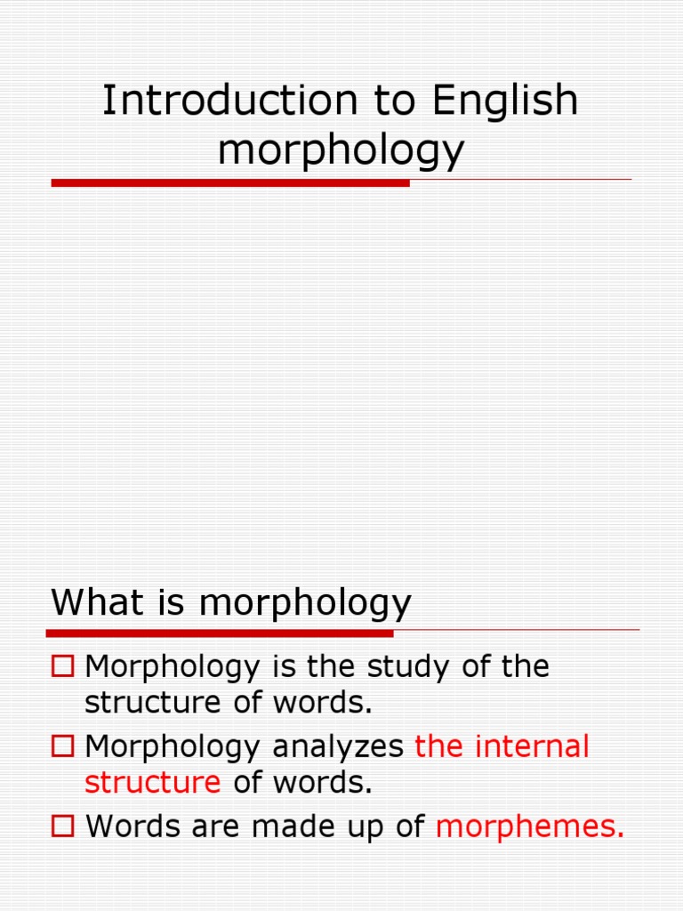 Introduction to English Morphology | PDF | Word | Morphology (Linguistics)