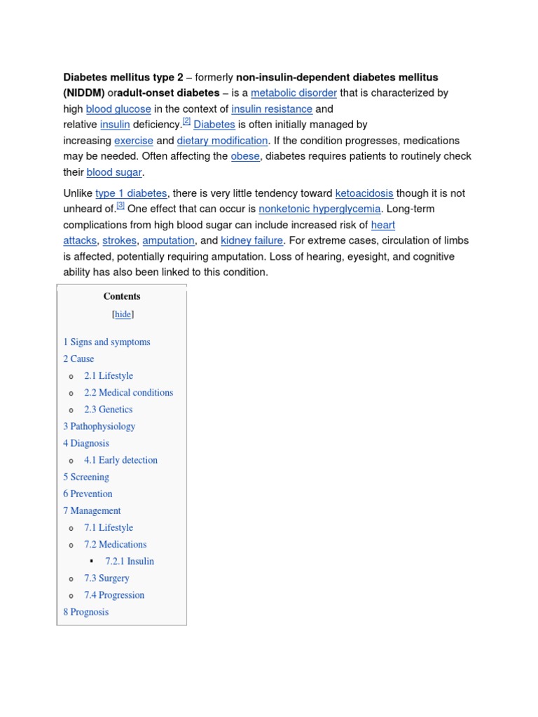 Diabetes Mellitus Type 2 | PDF | Diabetes Mellitus Type 2 | Blood Sugar