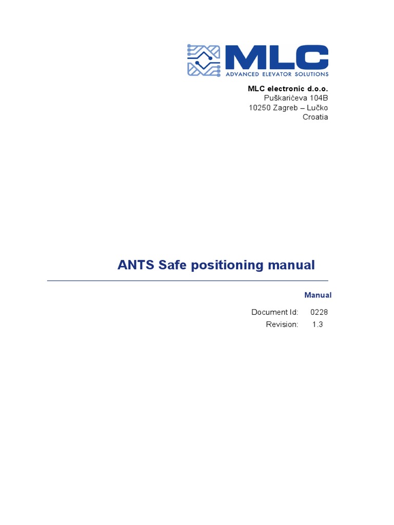 Ants Safe Positioning Manual V 1 3 | PDF | Elevator | Switch