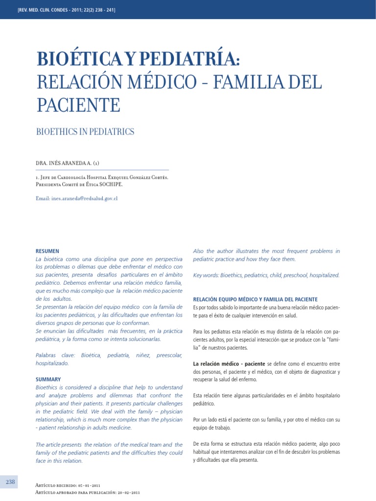 GRUPO 5 - Relación Médico - Familia Del Paciente | PDF | Bioética | Paciente