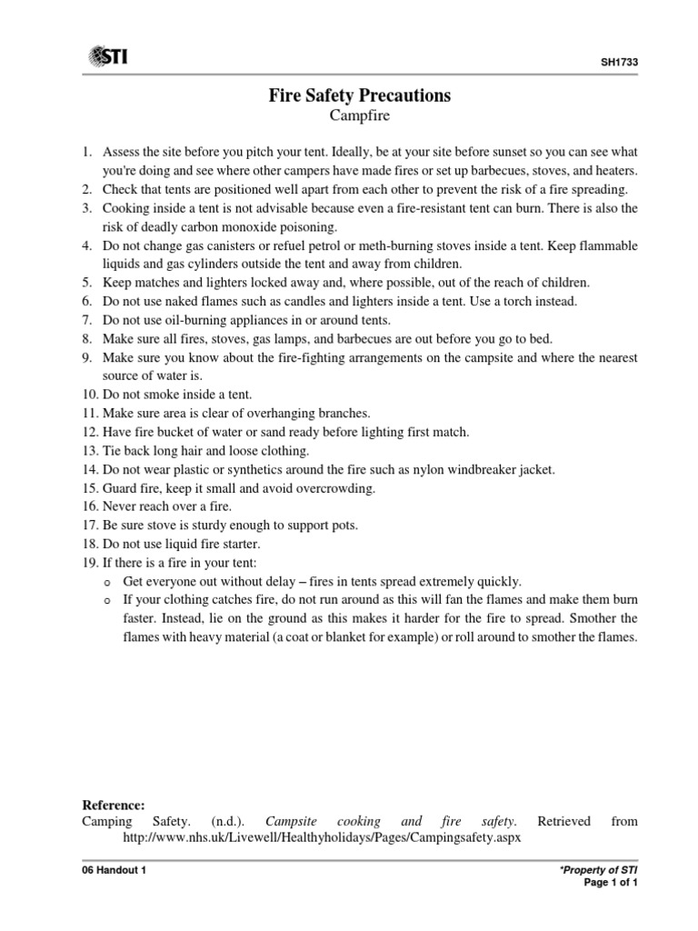 Fire Safety Precautions: Campfire | Download Free PDF | Fires | Combustion