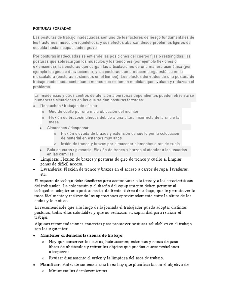 Posturas Forzadas | PDF