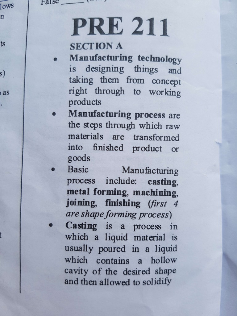 PRE211 Keypoints | PDF