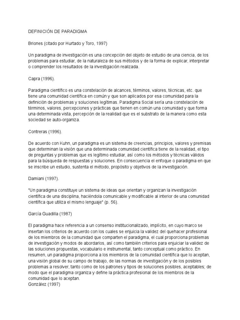Definición y Concepto de Paradigma | PDF | Paradigma | Science
