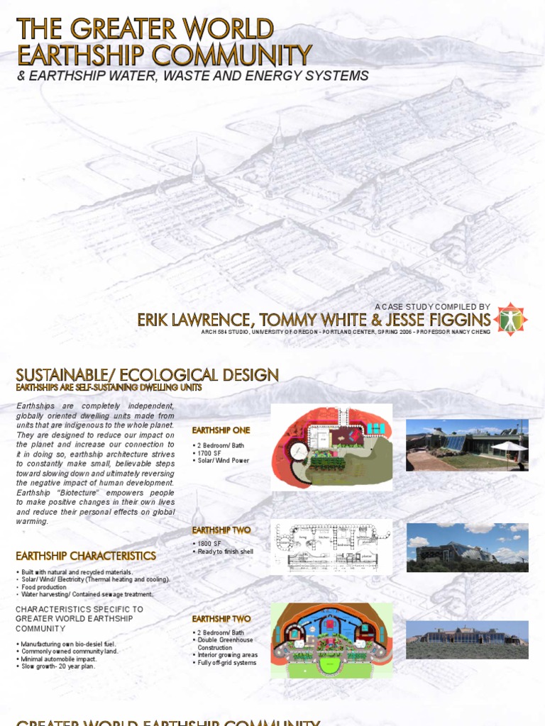 Greater World Earthship Community Overview | PDF | Solar Energy | Water ...