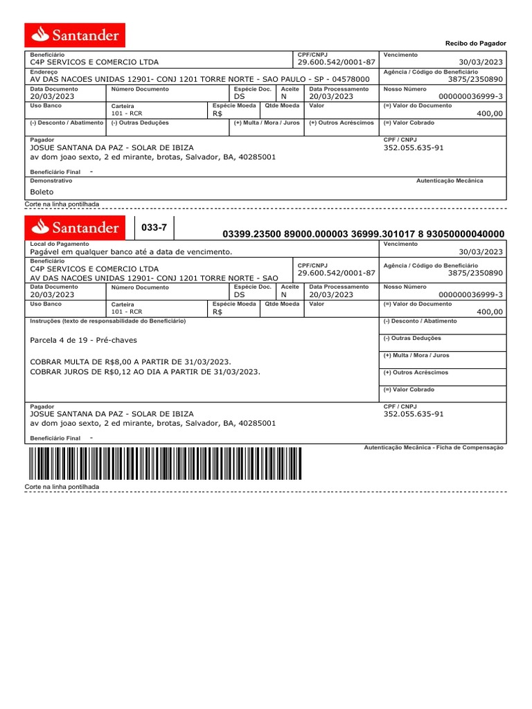 Boleto | Download grátis PDF | Dinheiro | Finanças pessoais