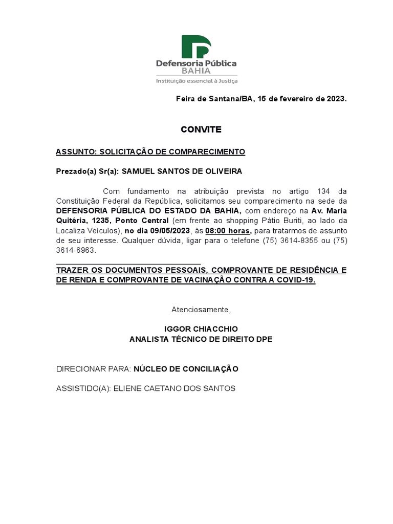 Carta Convite | PDF