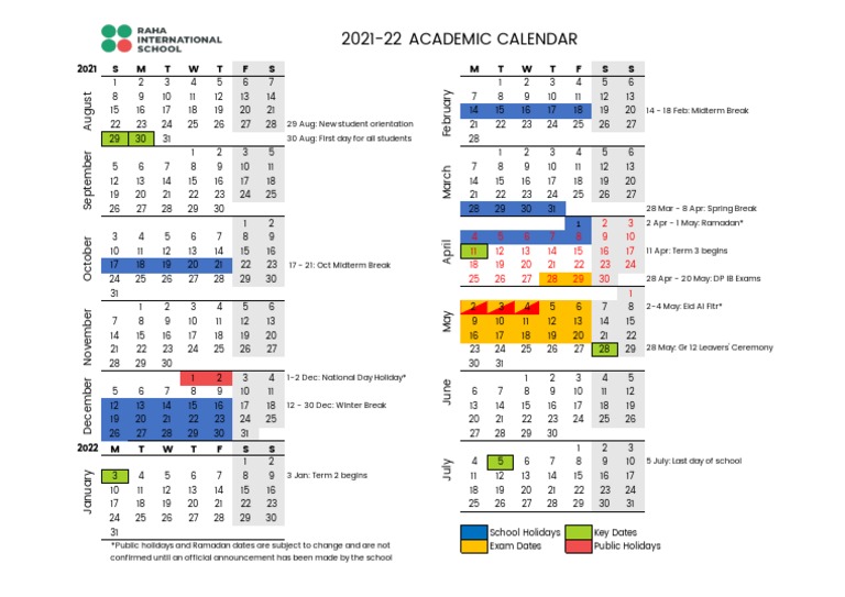 KCC Academic Calendar 2021-22 | PDF