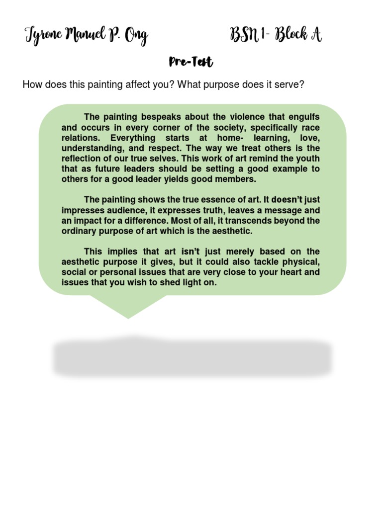 Art Appreciation, Pre-Test & Activity 2.0 | PDF