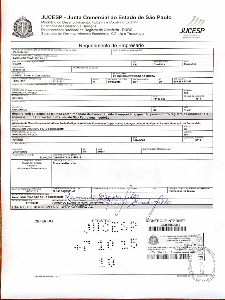 Requerimento Empresario | PDF