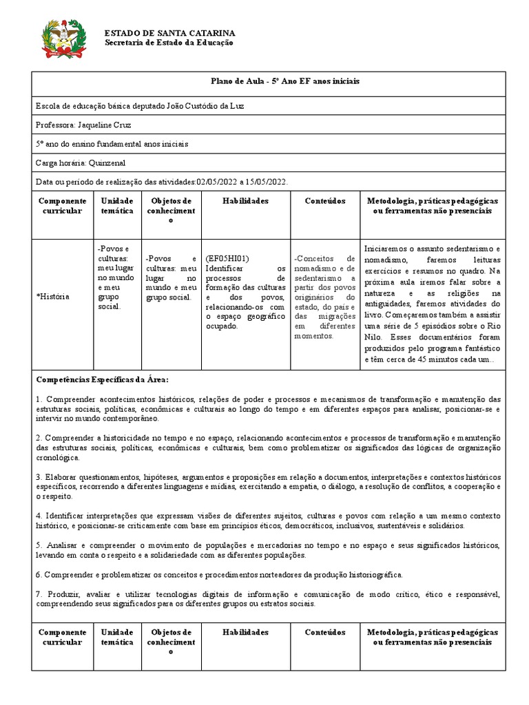 Plano de Aula 02 - 05 - 2022 A 15 - 05 - 2022. - Documentos Google ... Plano de Aula 02 - 05 - 2022 A 15 - 05 - 2022. - Documentos Google ...
