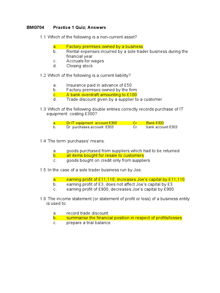 Quiz Practice 1 - Answers | PDF | Dividend | Net Present Value