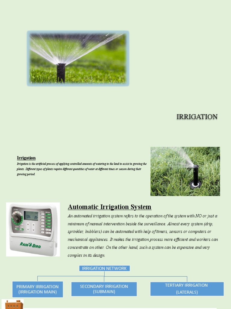 Irrigation System Overview and Types | PDF | Irrigation | Hydrology
