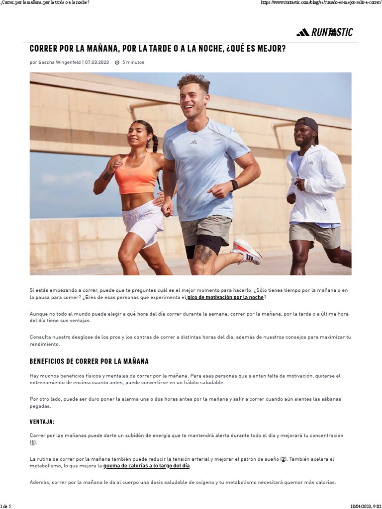 ¿Correr, Por La Mañana, Por La Tarde o A La Noche? | PDF | Corriendo | Dormir