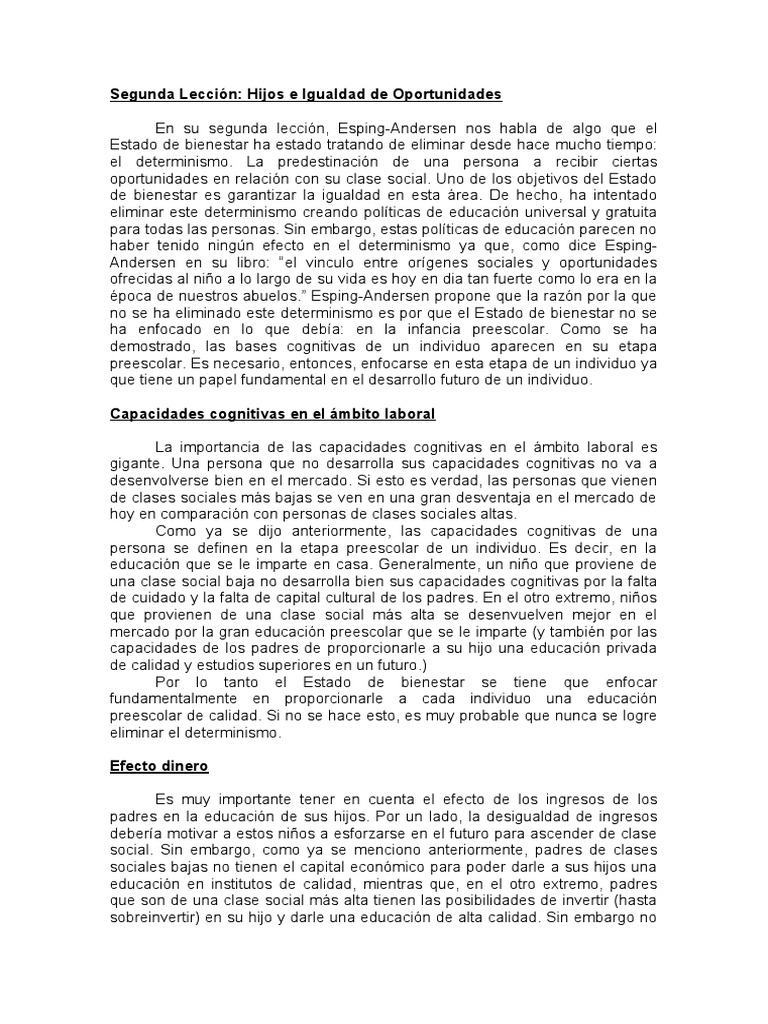 Los Tres Grandes Retos Del Estado de Bienestar - Gosta Esping Andersen ...