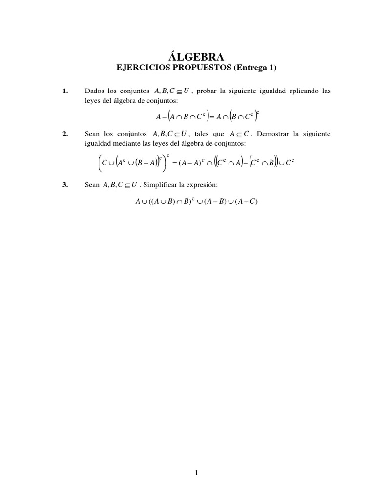 Álgebra Ejercicios E1 2021 22 Resolución | PDF | Matemáticas | Álgebra abstracta