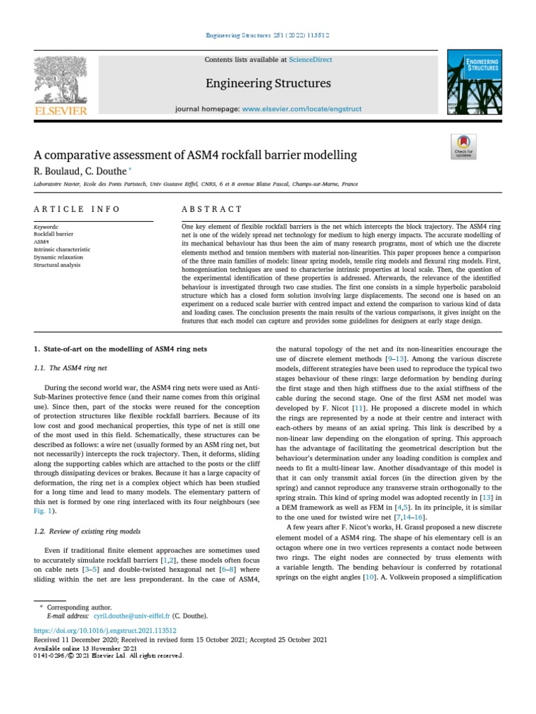 A Comparative Assessment of ASM4 Rockfall Barrier Modelling - R ...
