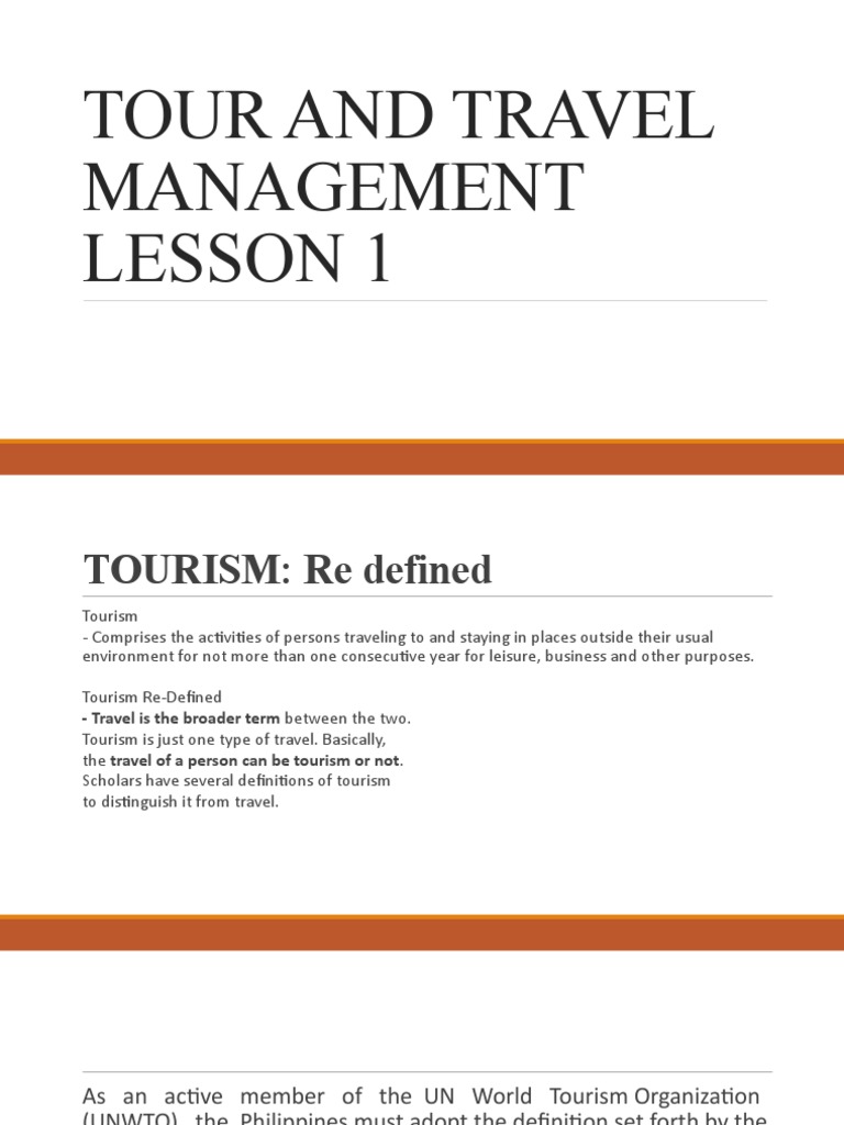 Introduction to Tour and Travel Management | PDF | Tourism | Hotel