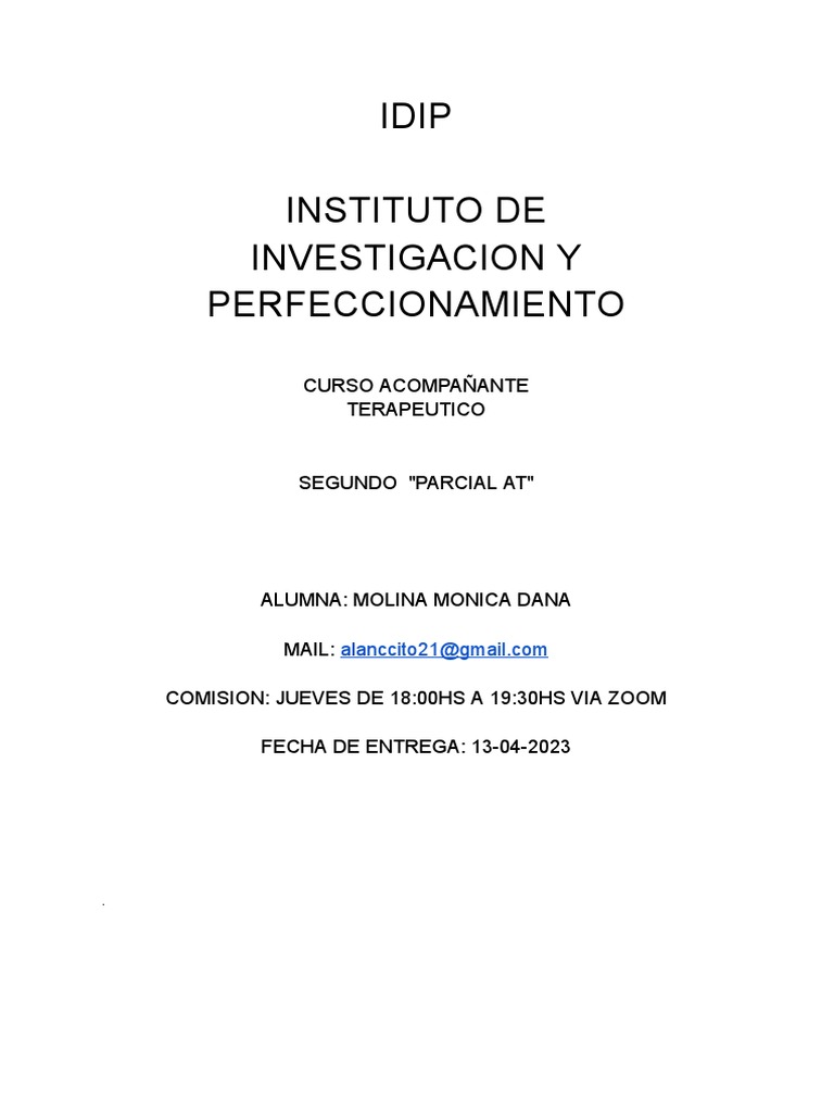 Idip Instituto de Investigacion Y Perfeccionamiento: Curso Acompañante ...