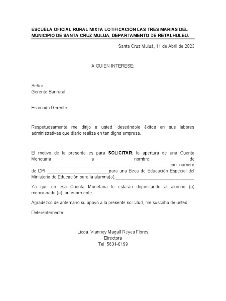 Carta para Banrural 2020 | PDF