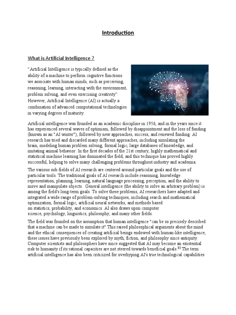 Artificial Intelligence Project Report | PDF | Artificial Intelligence | Intelligence (AI ...