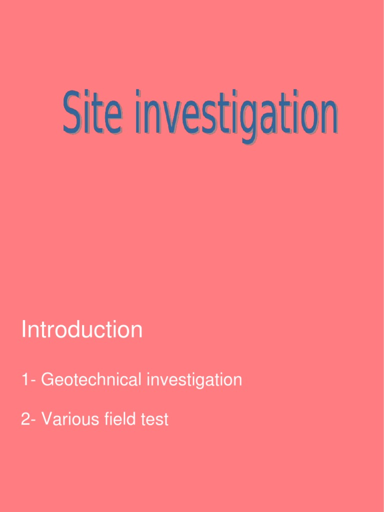 Seminar On Site Investigation | PDF | Geotechnical Engineering ...