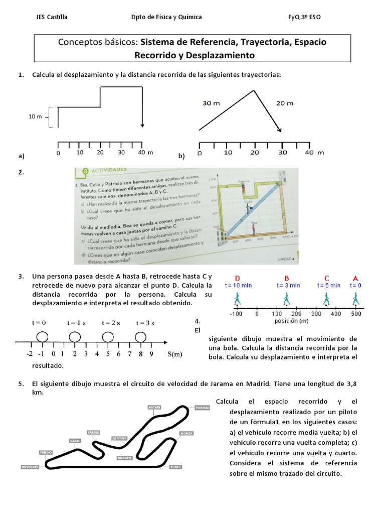 Ejercicios Cinemática | PDF | Velocidad | Aceleración