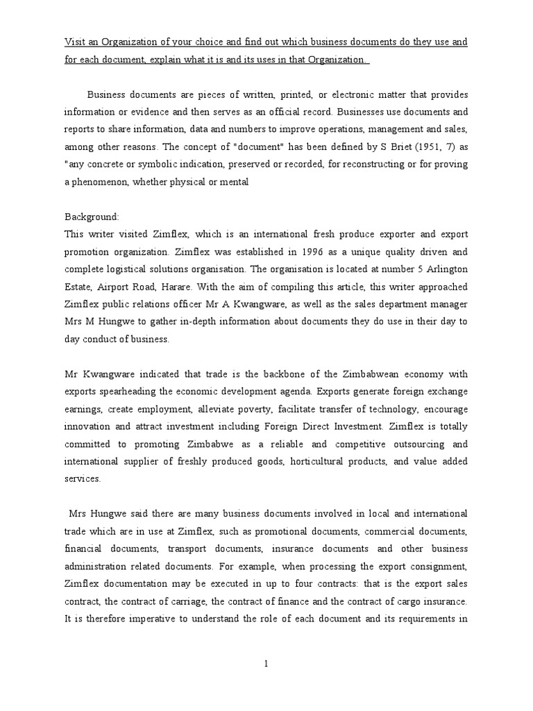 Comms Ass1 Final Draft | Download Free PDF | Bill Of Lading | Service Industries