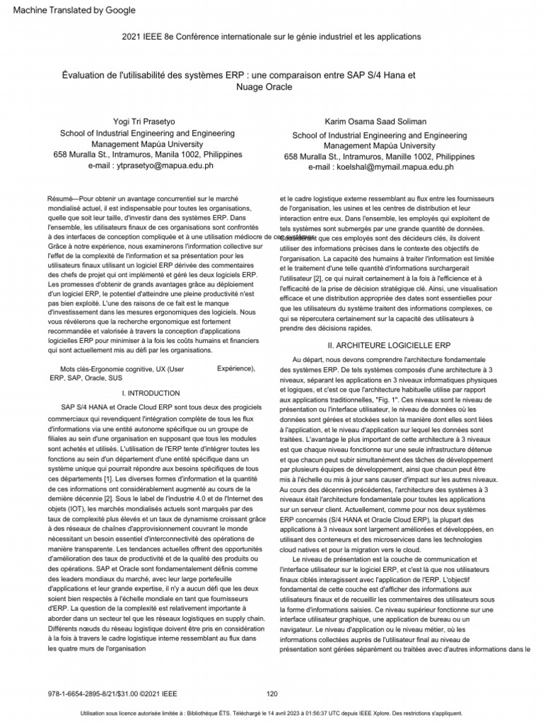 Usability Evaluation of ERP Systems A Comparison Between SAP S 4 Hana Amp Oracle Cloud | PDF ...