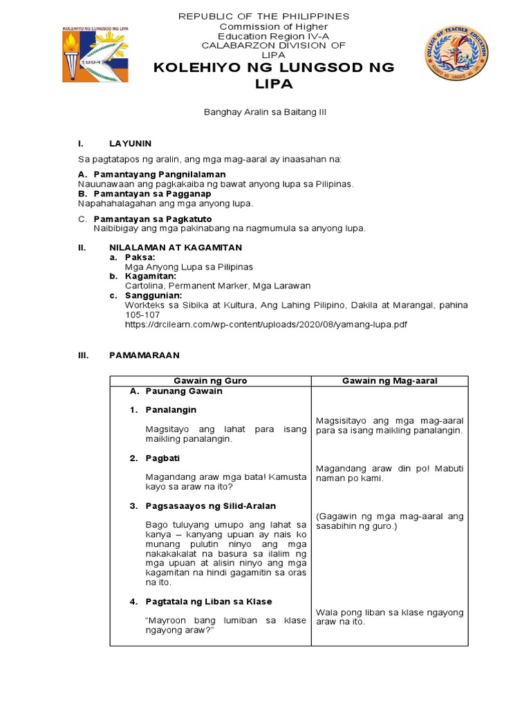 Lesson Plan 1 | PDF