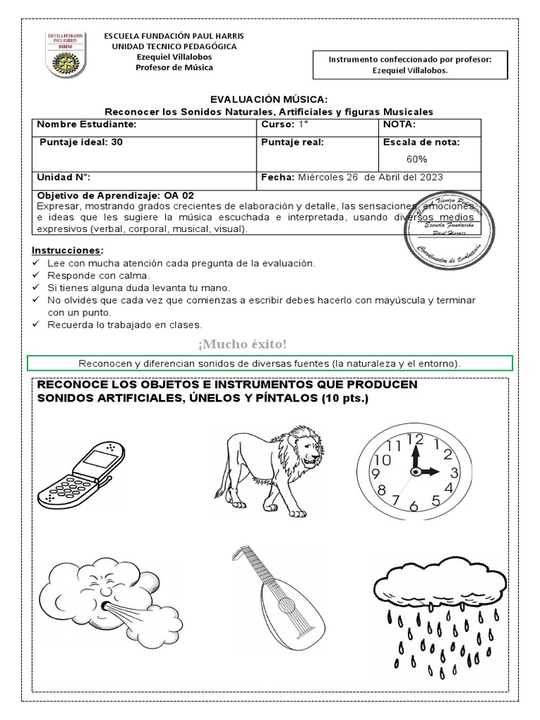 Pruebas 1ro Basico | PDF