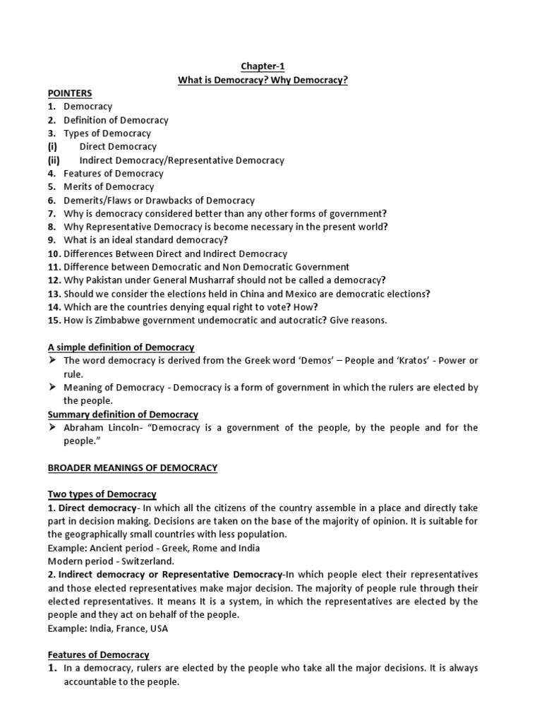 Indirect Democracy Examples