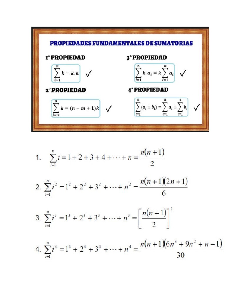 Formulas Sumatorias | PDF
