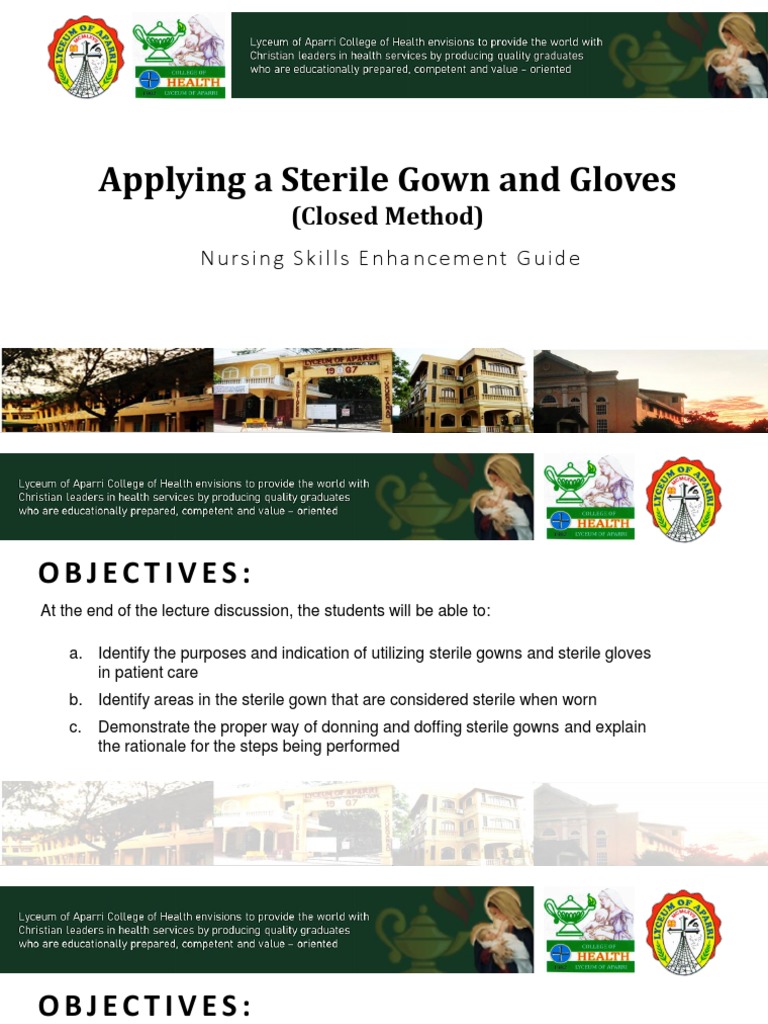 Applying A Sterile Gown and Gloves: (Closed Method) | Download Free PDF ...