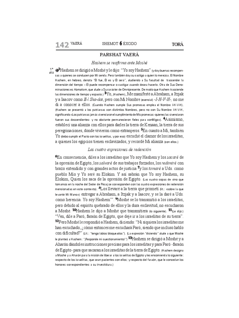 14 Vaera Esp Exodo 6 2 A 9 35 | PDF | Libro del éxodo | Nombres de Dios ...
