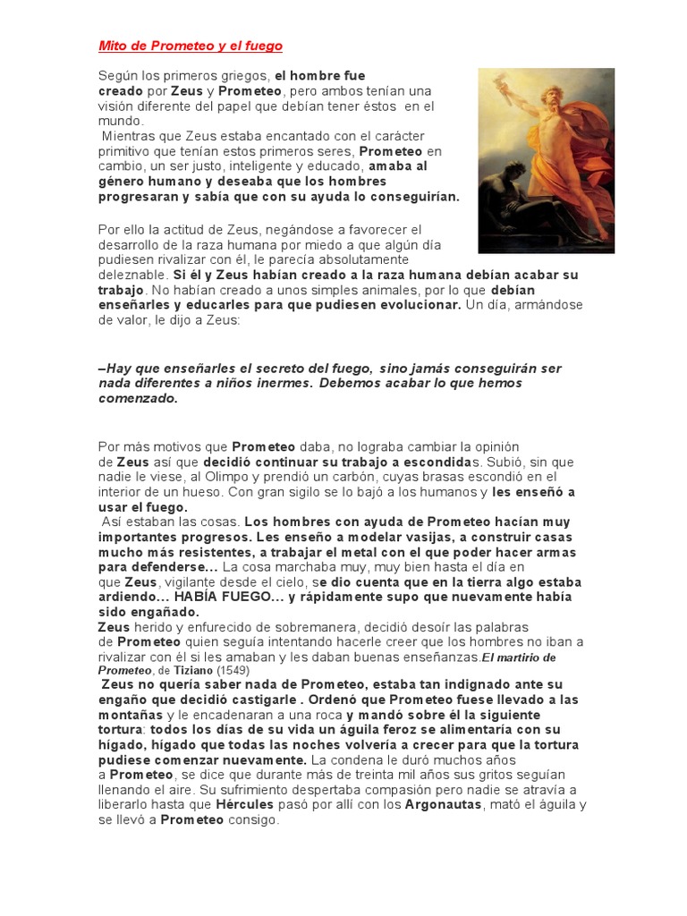 El Mito de Prometeo | PDF | Prometeo
