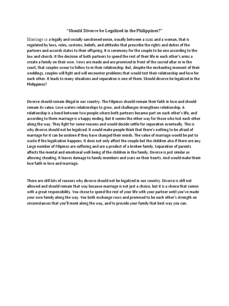 Divorce Legality Debate in Philippines | PDF | Divorce | Marriage