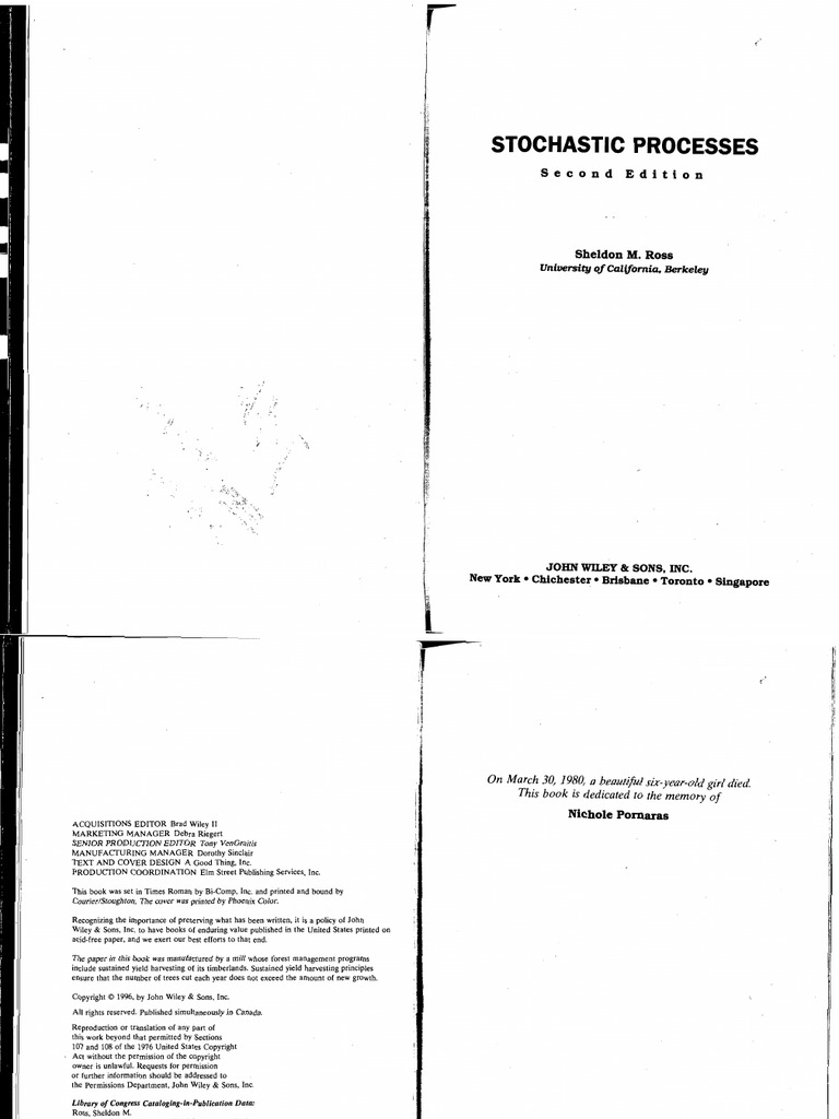 Stochastic Process - Sheldon Ross 2ed | PDF
