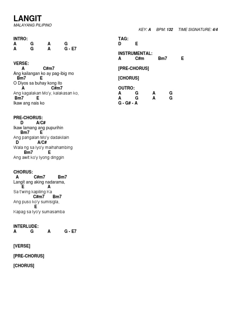Langit Chords | PDF