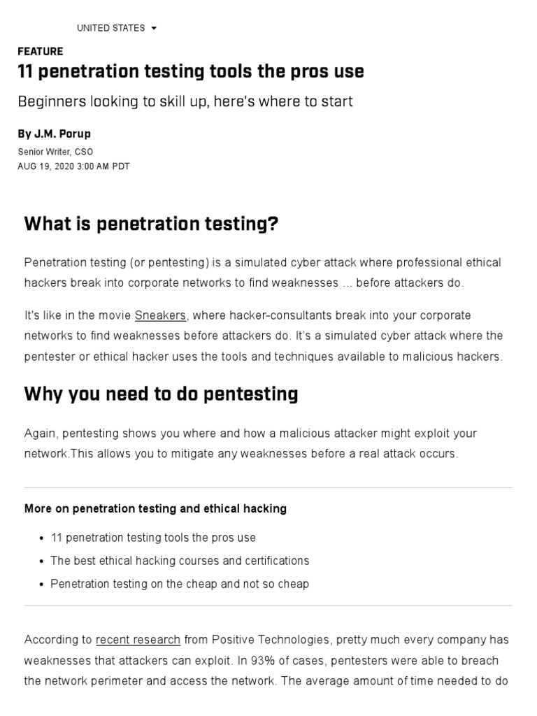 11 Penetration Testing Tools The Pros Use Pdf Penetration Test