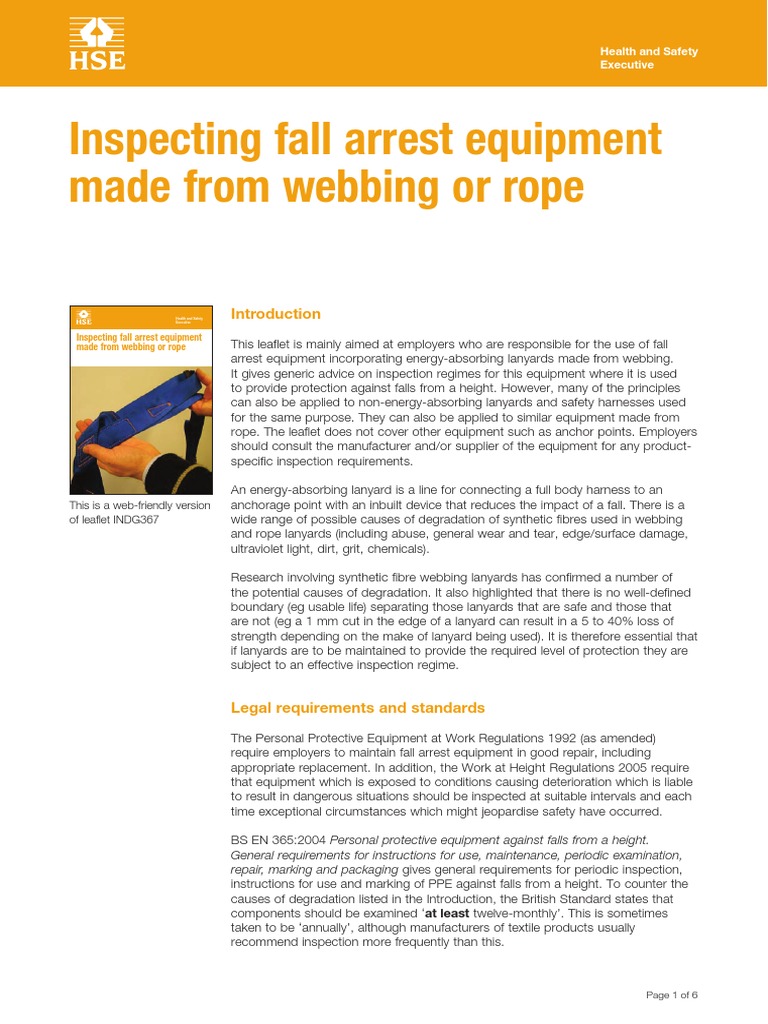 Indg 367 | PDF | Safety | Rope