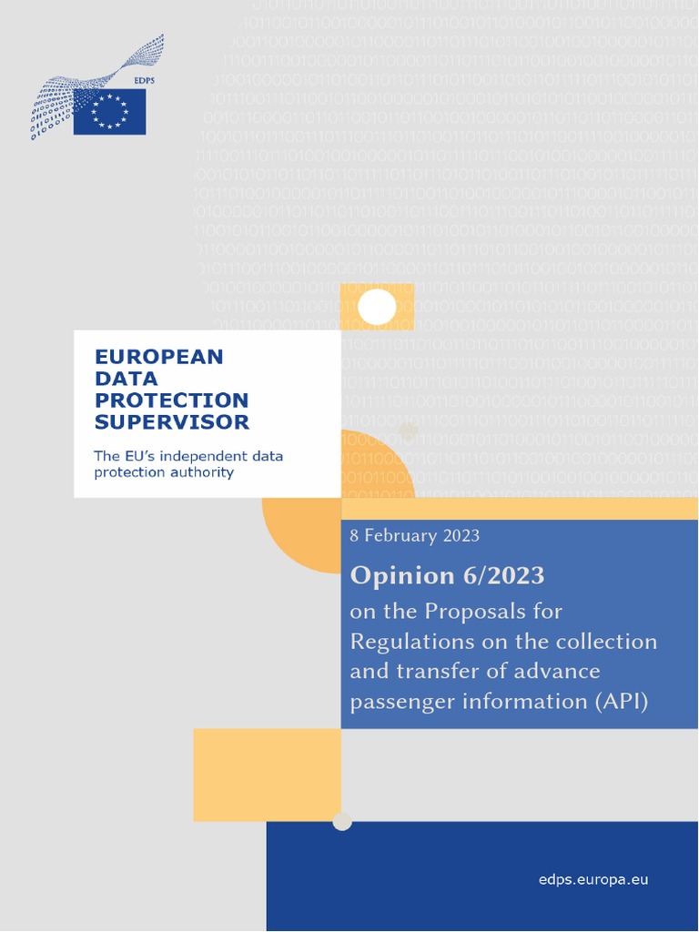 Opinion 6 - 2023 On The Proposals For Regulations On The Collection and ...
