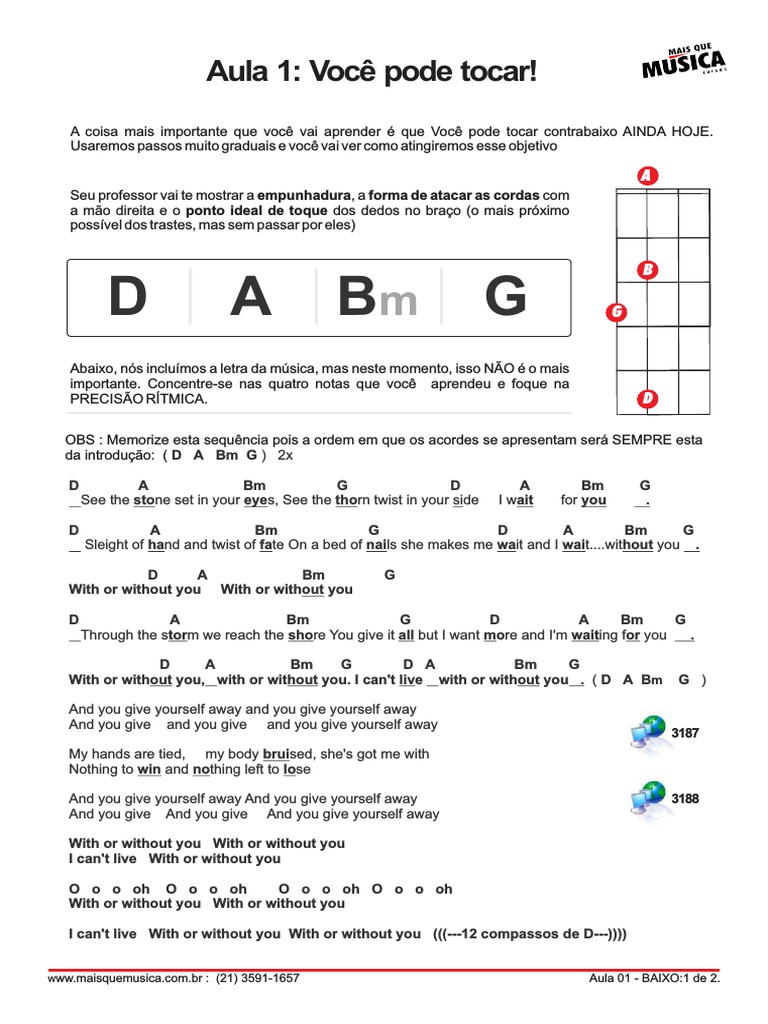 Apostila de Baixo Meses 1 e 2 | PDF | Escala (música) | Acorde (música)